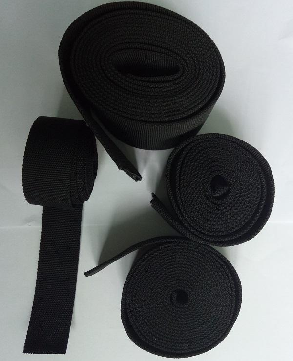 High Density Black Nylon Textile Webbing Eco Friendly With Rohs Approve