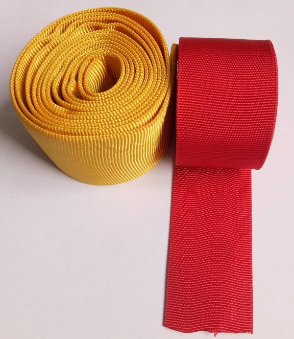 CE Woven Polyester Hollow Webbing , Yellow Webbing For Hydraulic Pipes
