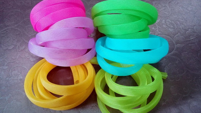 PET Expandable Braided Sleeving , Polyster Braided Mesh Tube For Cable ...