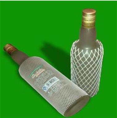 Expandable PE Plastic Protective Mesh Liquor Bottle Sleeves , White