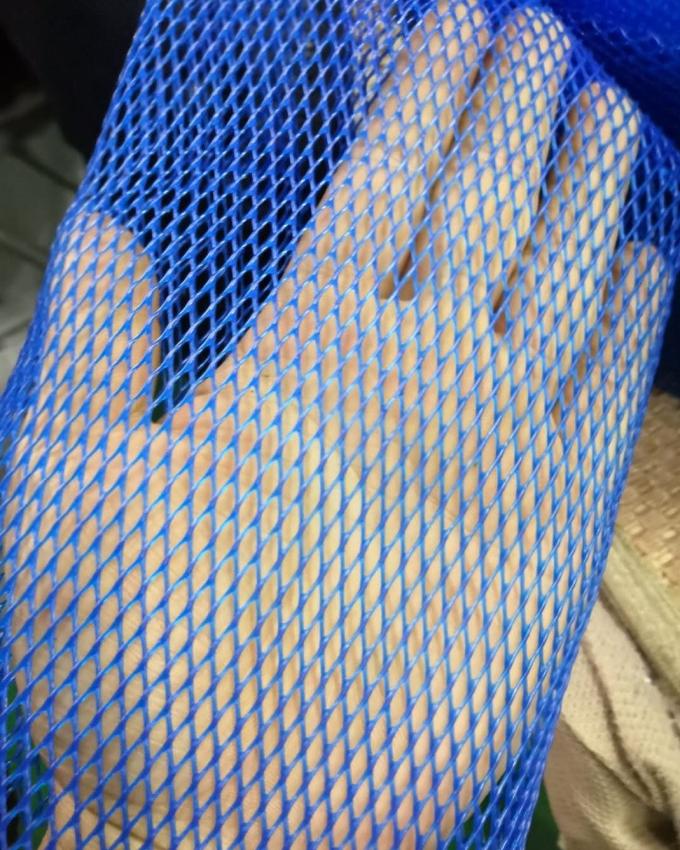 130MM Width PE Protective Mesh Sleeving , Blue PE Netting For Metal ...